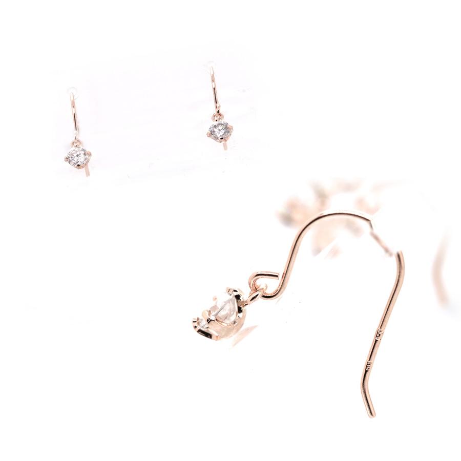 18金合計0.1ctダイヤモンドフックピアス | TBSショッピング