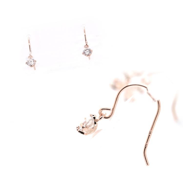 18金合計0.1ctダイヤモンドフックピアス | TBSショッピング